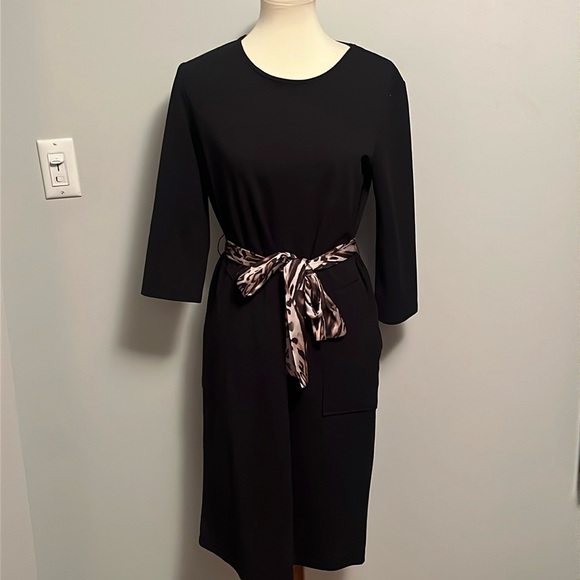Zara | Dresses | Zara Work Dress With Cheetah Accent | Poshmark